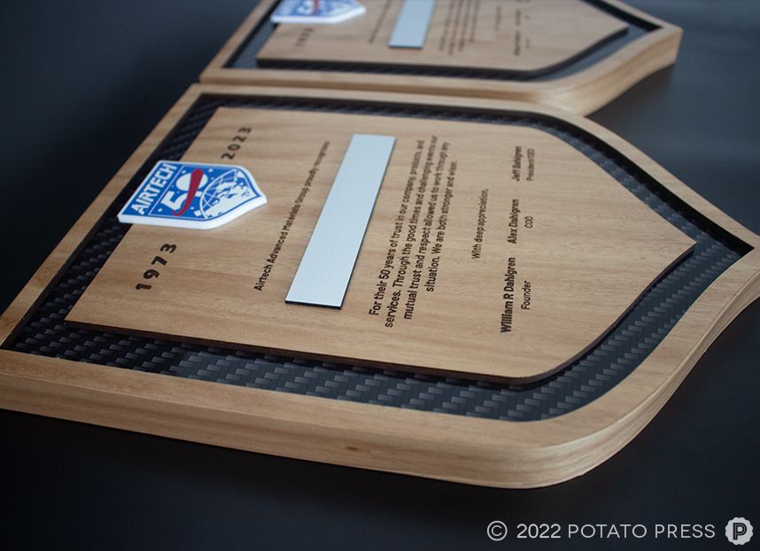 Airtech 50 Year Anniversary Plaques - Potato Press